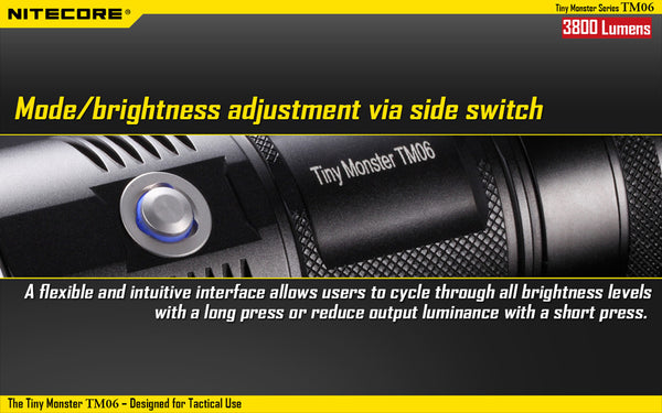 Nitecore TM06 Tactical LED Flashlight with 4 x Nitecore NL1823 2300 mA